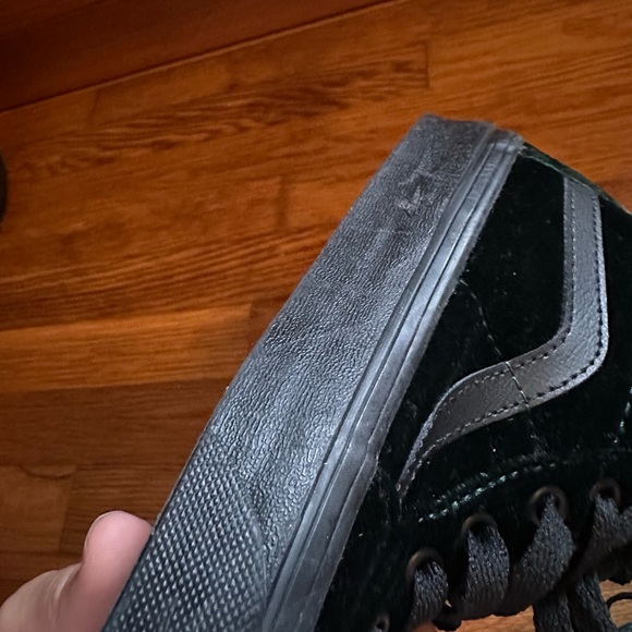 Vans | Shoes | Dark Green Velvet Pop Culture Y2k Style Vans | Poshmark